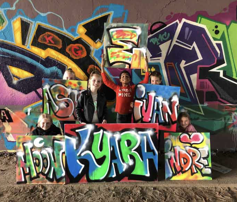 EEN GRAFFITI KINDERFEESTJE BIJ GRAFFITIFUN = EEN ONVERGETELIJK FEESTJE